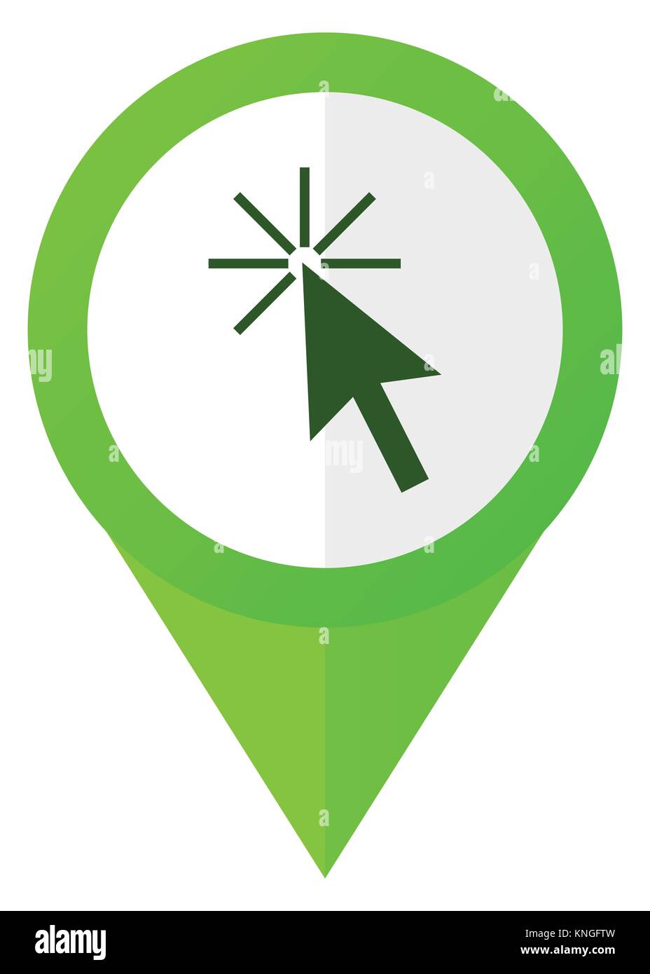 Click here green flat design pointer vector icon in eps 10 isolated on ...