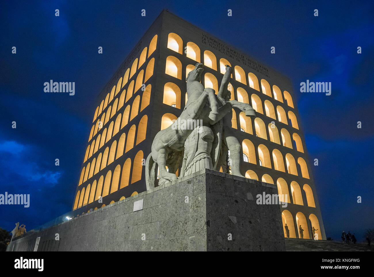 Rome, Italy - The Palazzo della Civiltà Italiana of EUR district, also ...