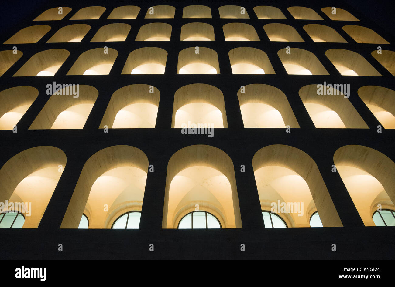 Rome, Italy - The Palazzo della Civiltà Italiana of EUR district, also ...
