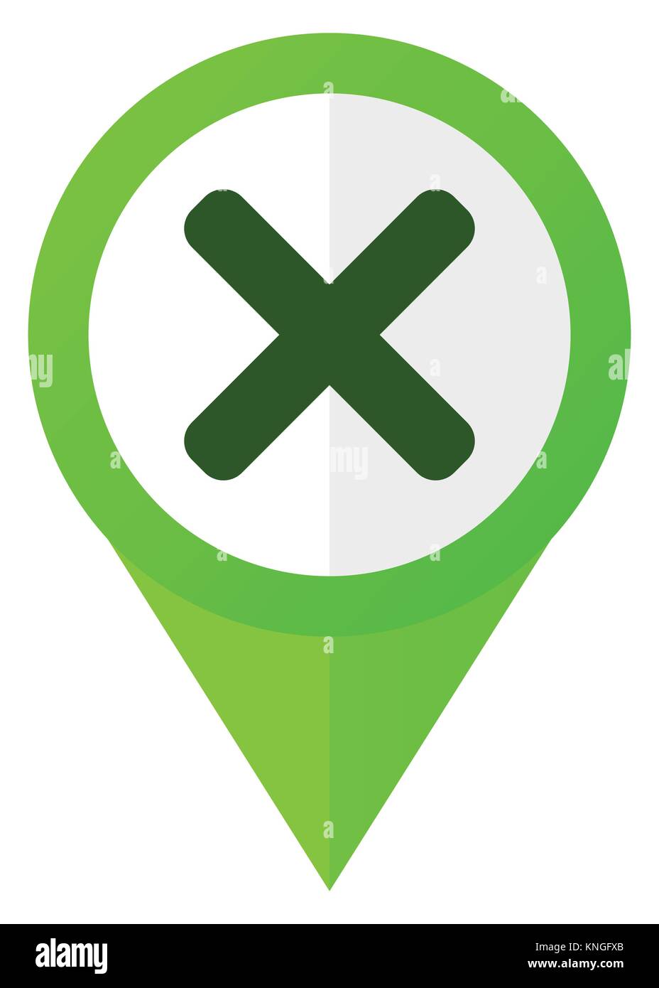 Cancel green flat design pointer vector icon in eps 10 isolated on ...