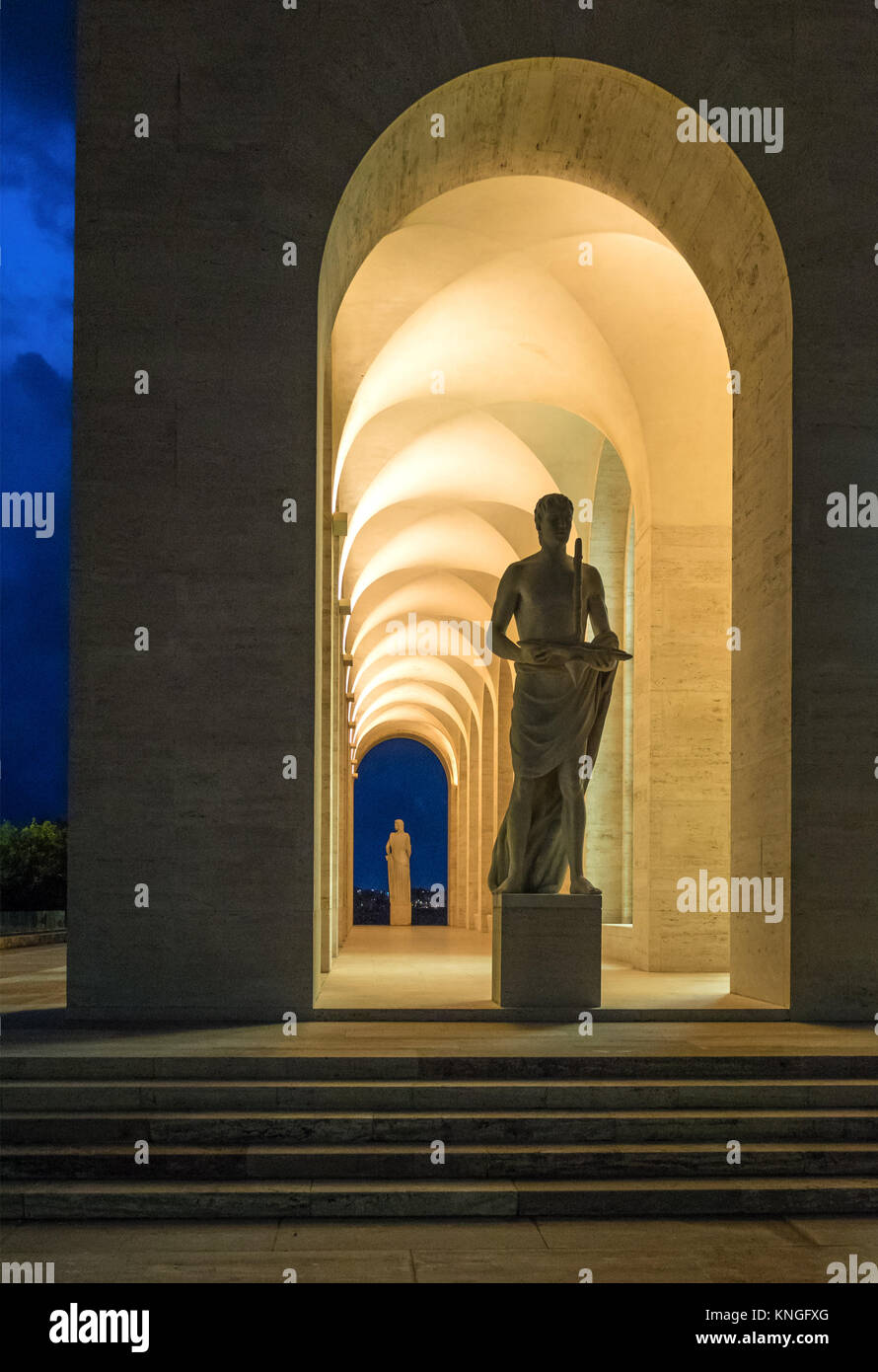Rome, Italy - The Palazzo della Civiltà Italiana of EUR district, also ...