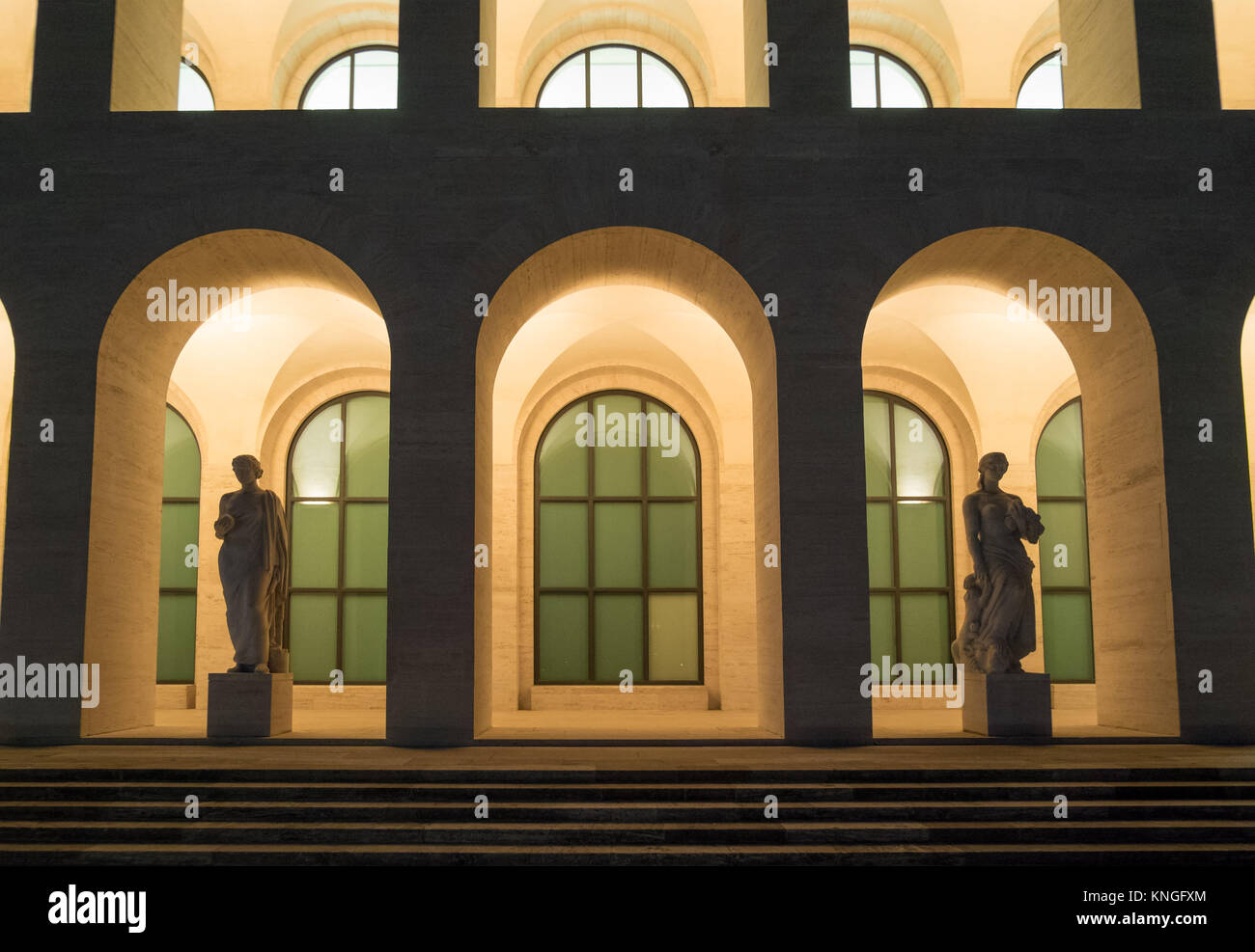 Rome, Italy - The Palazzo della Civiltà Italiana of EUR district, also ...