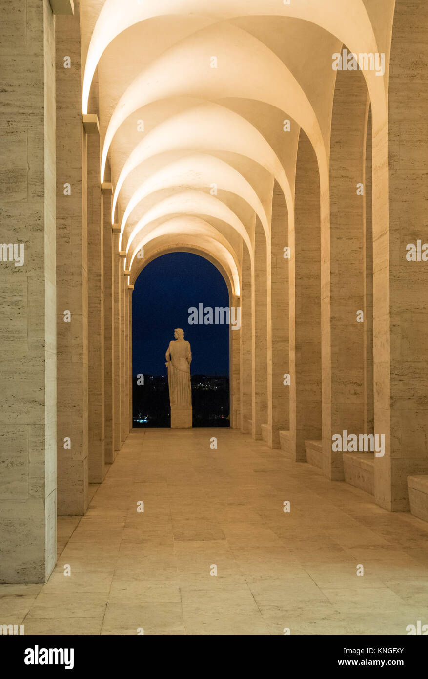 Rome, Italy - The Palazzo della Civiltà Italiana of EUR district, also ...