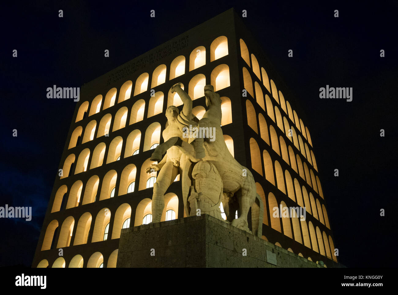 Rome, Italy - The Palazzo della Civiltà Italiana of EUR district, also ...