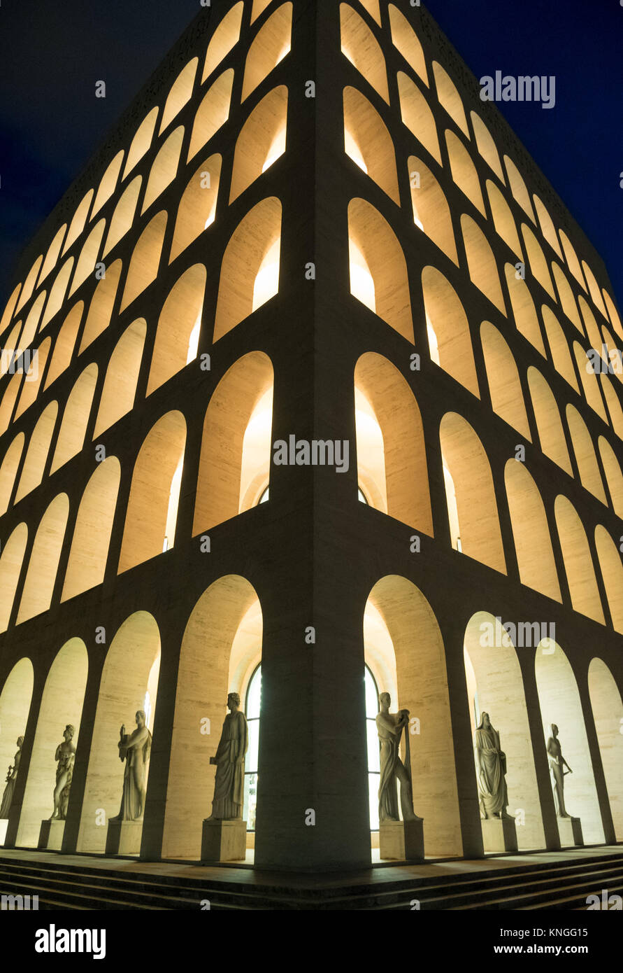 Rome, Italy - The Palazzo della Civiltà Italiana of EUR district, also ...