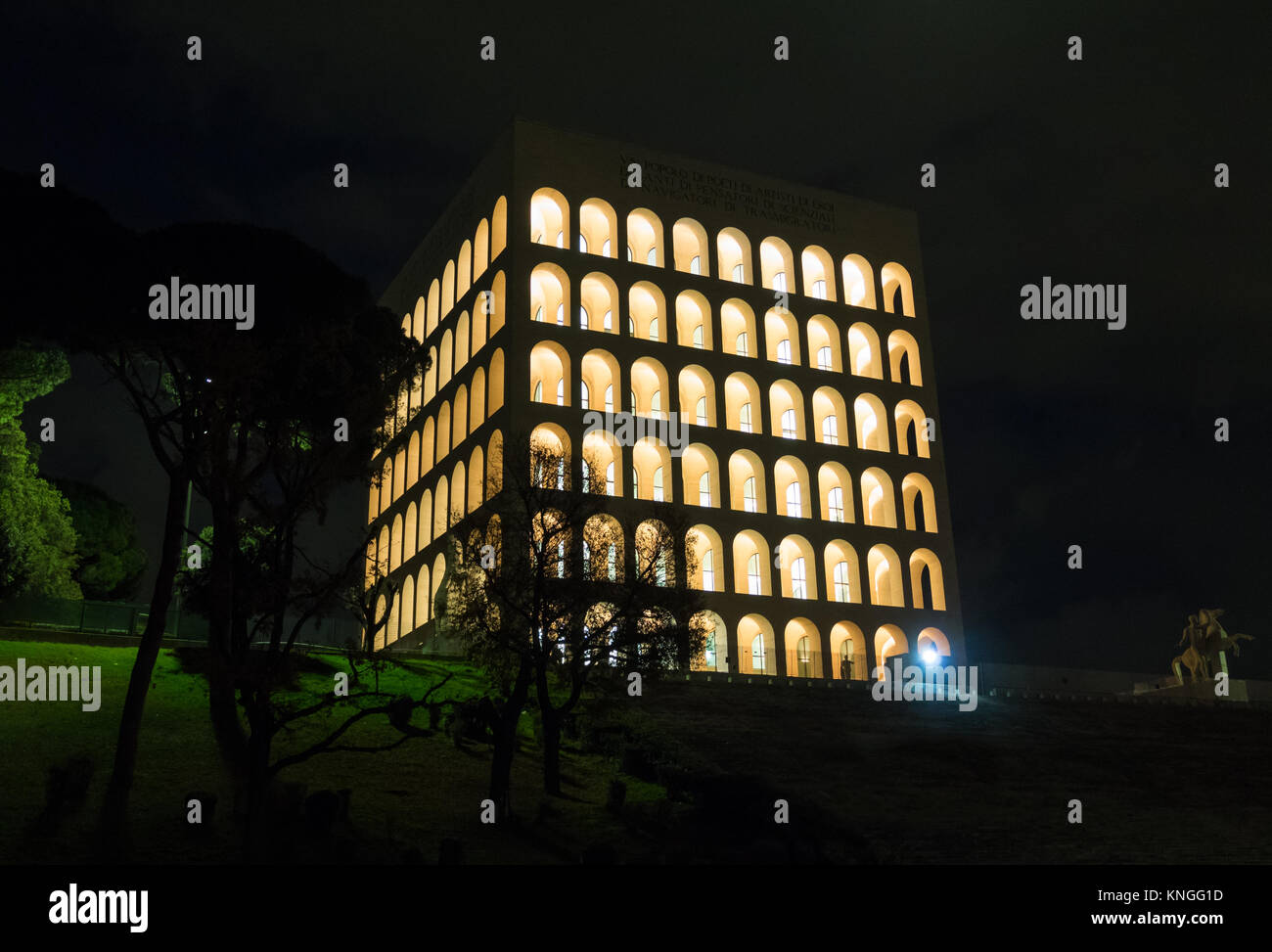 Rome, Italy - The Palazzo della Civiltà Italiana of EUR district, also ...