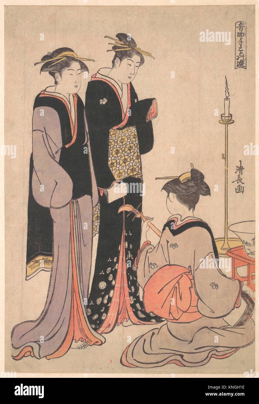 Two Courtesans and a Geisha. Artist: Torii Kiyonaga (Japanese, 1752 ...