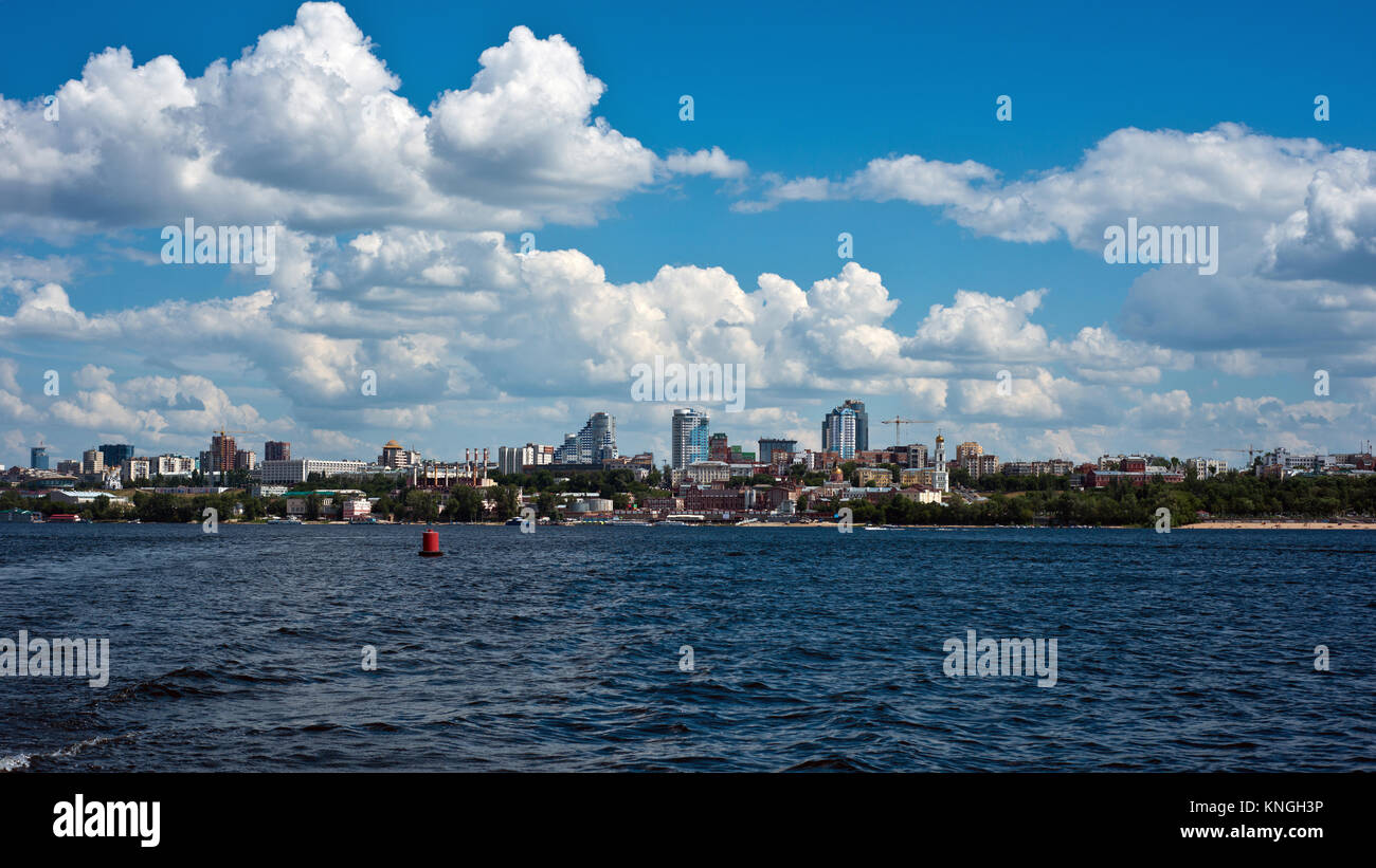 Samara city from the opposite bank of the Volga. o.Rozhdestveno Samara ...