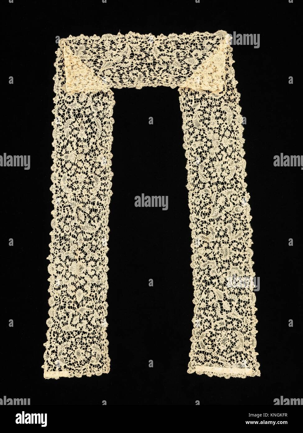 Lappet. Date: 1690-99; Culture: Flemish; Medium: linen Stock Photo - Alamy