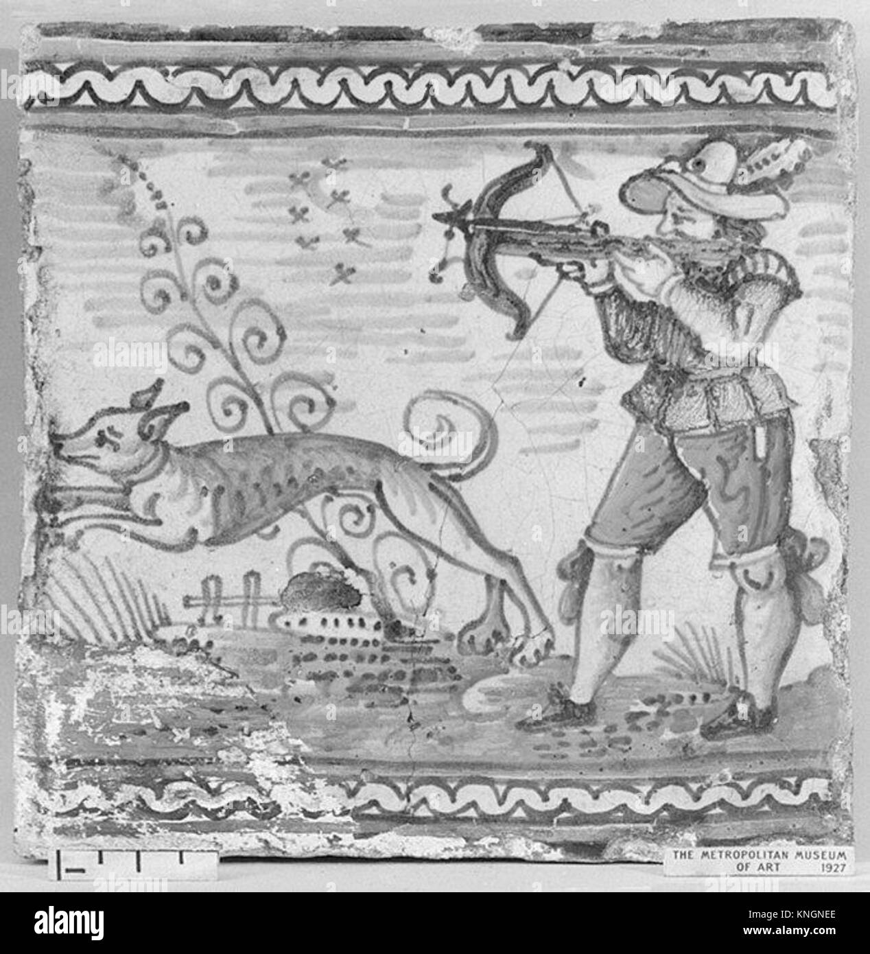 This frieze tile features decorative elements, often part of an ...