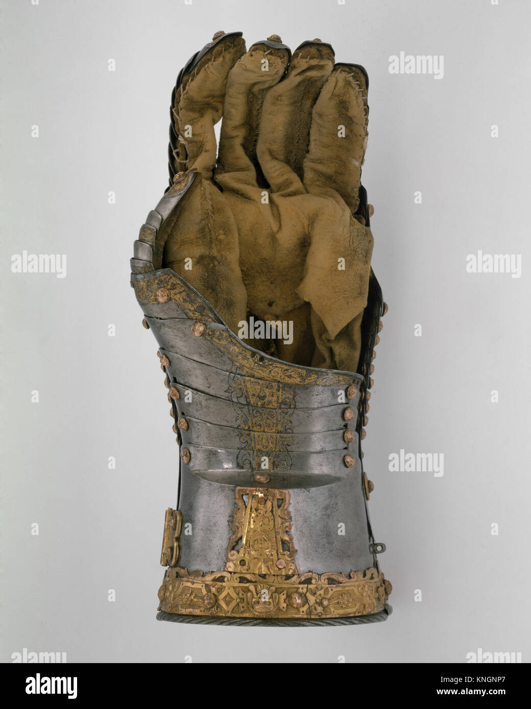 This left-hand gauntlet is an example of medieval armor, designed to ...