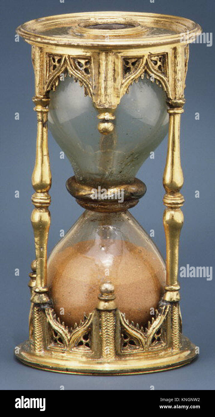 This half-hour sandglass, a timekeeping device, demonstrates early ...