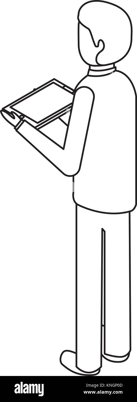 Back using computer Black and White Stock Photos & Images - Alamy