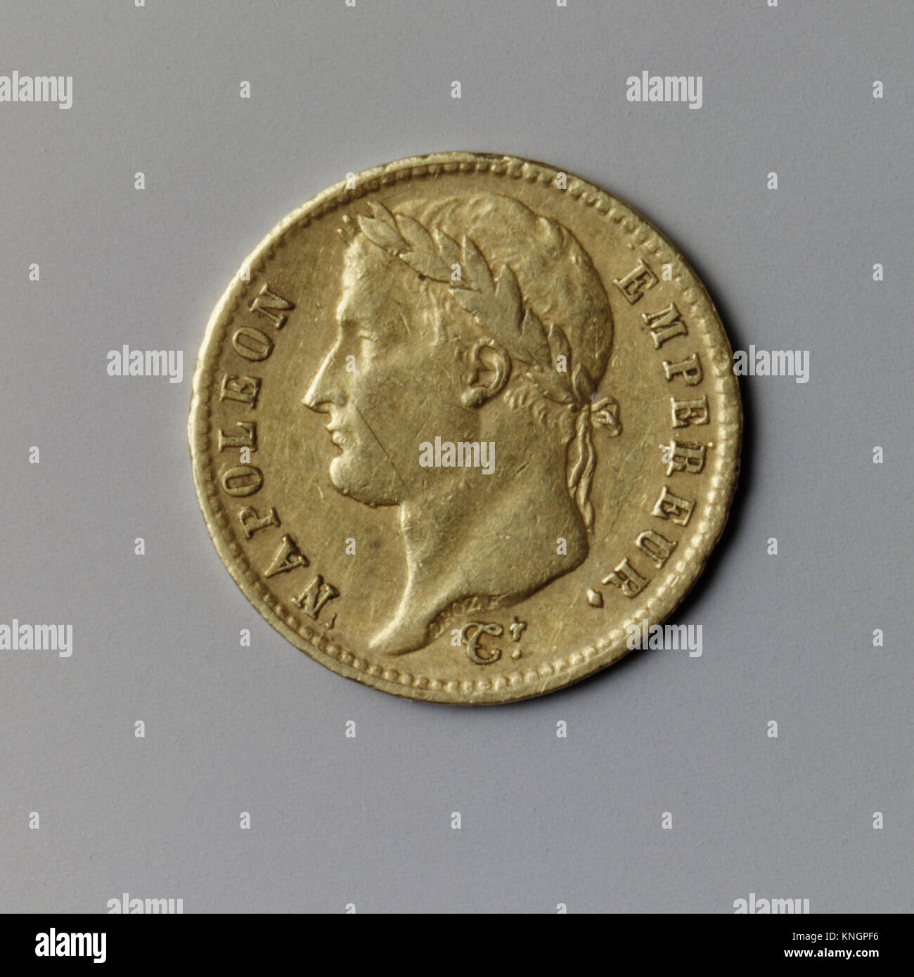 A 20-franc coin from Napoleon I, reflecting early 19th-century French ...