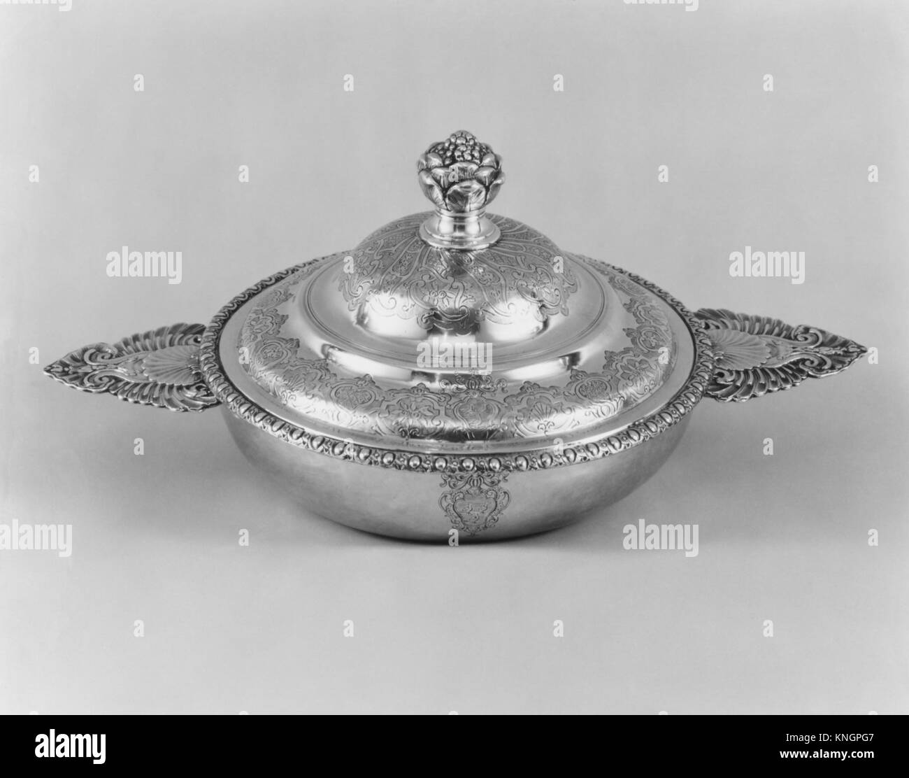This bowl with a cover, known as a cuelle, is a preserved example of ...