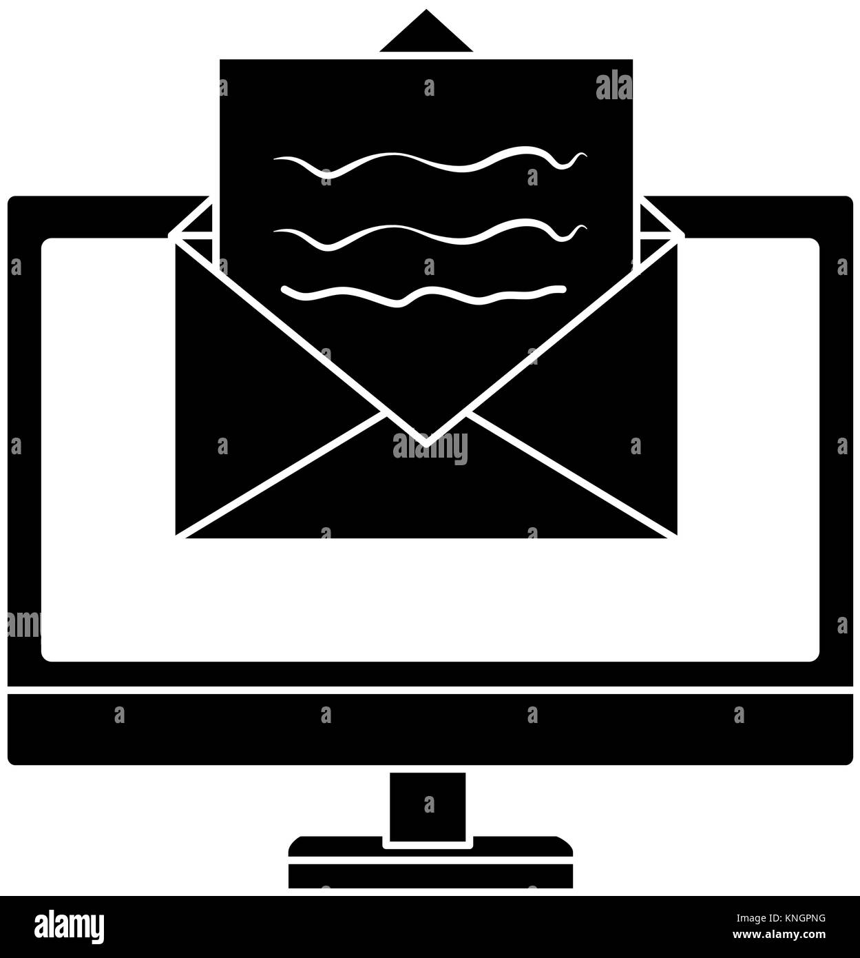 monitor computer with envelope vector illustration design Stock Vector ...