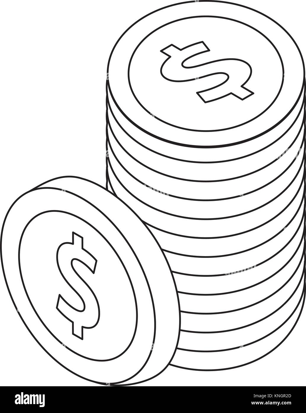 stack of dollar coins currency money isometric Stock Vector Image & Art ...