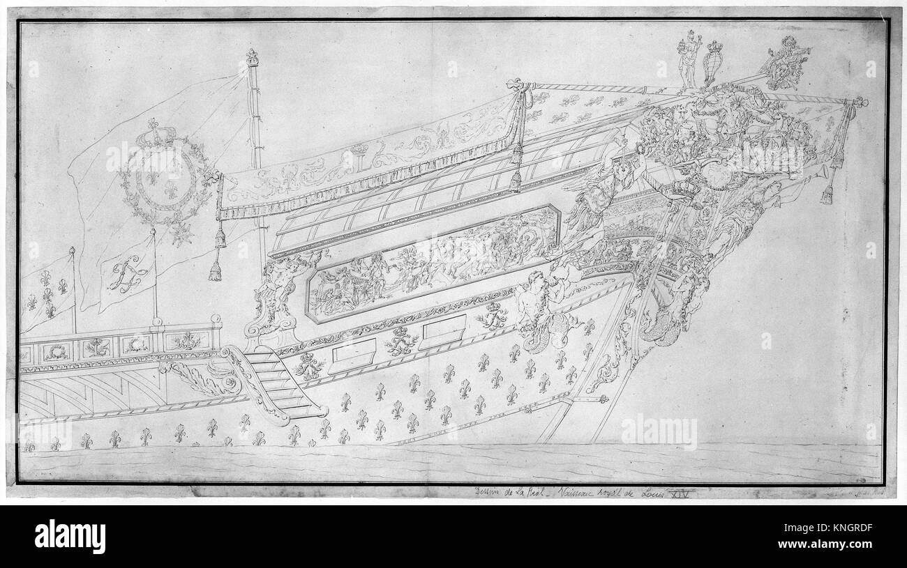 A drawing of the stern of the ship 'La R,al' in the MET collection ...