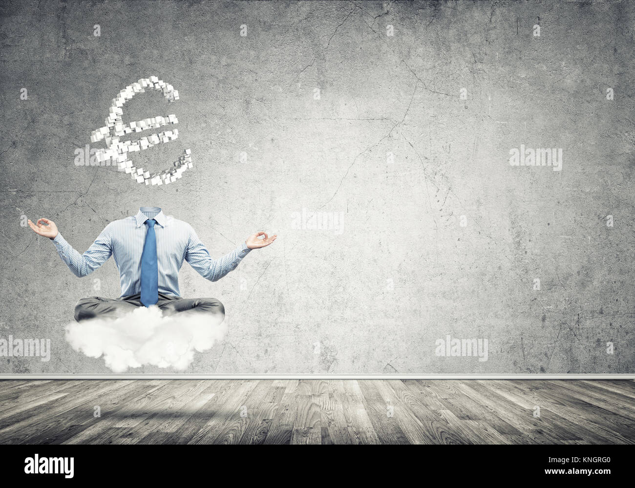 Headless meditating businessman Stock Photo - Alamy