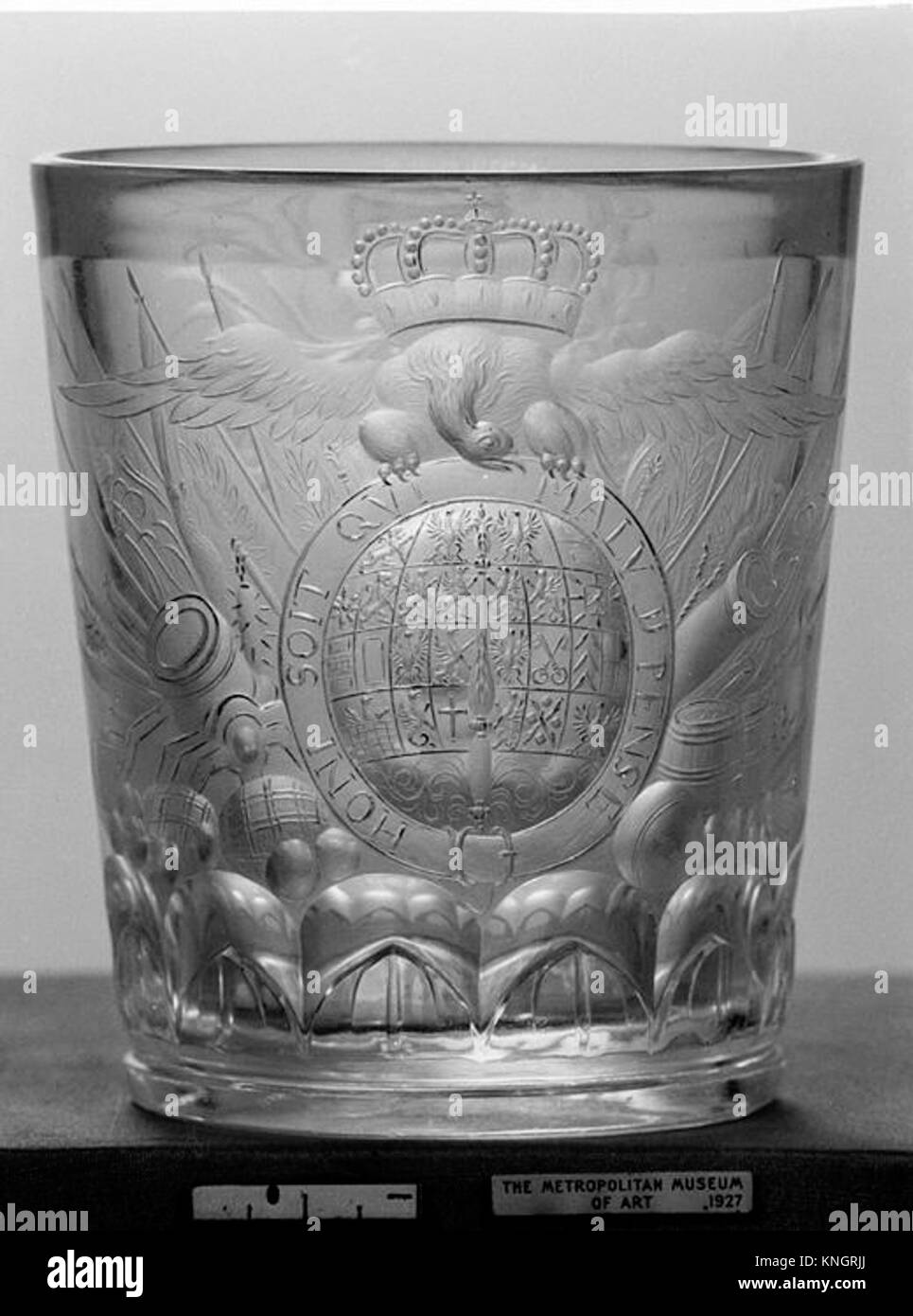 This historical glass beaker was used for drinking or ceremonial ...