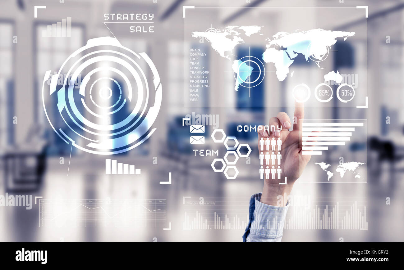 Concept of using modern technologies for business globalization Stock ...