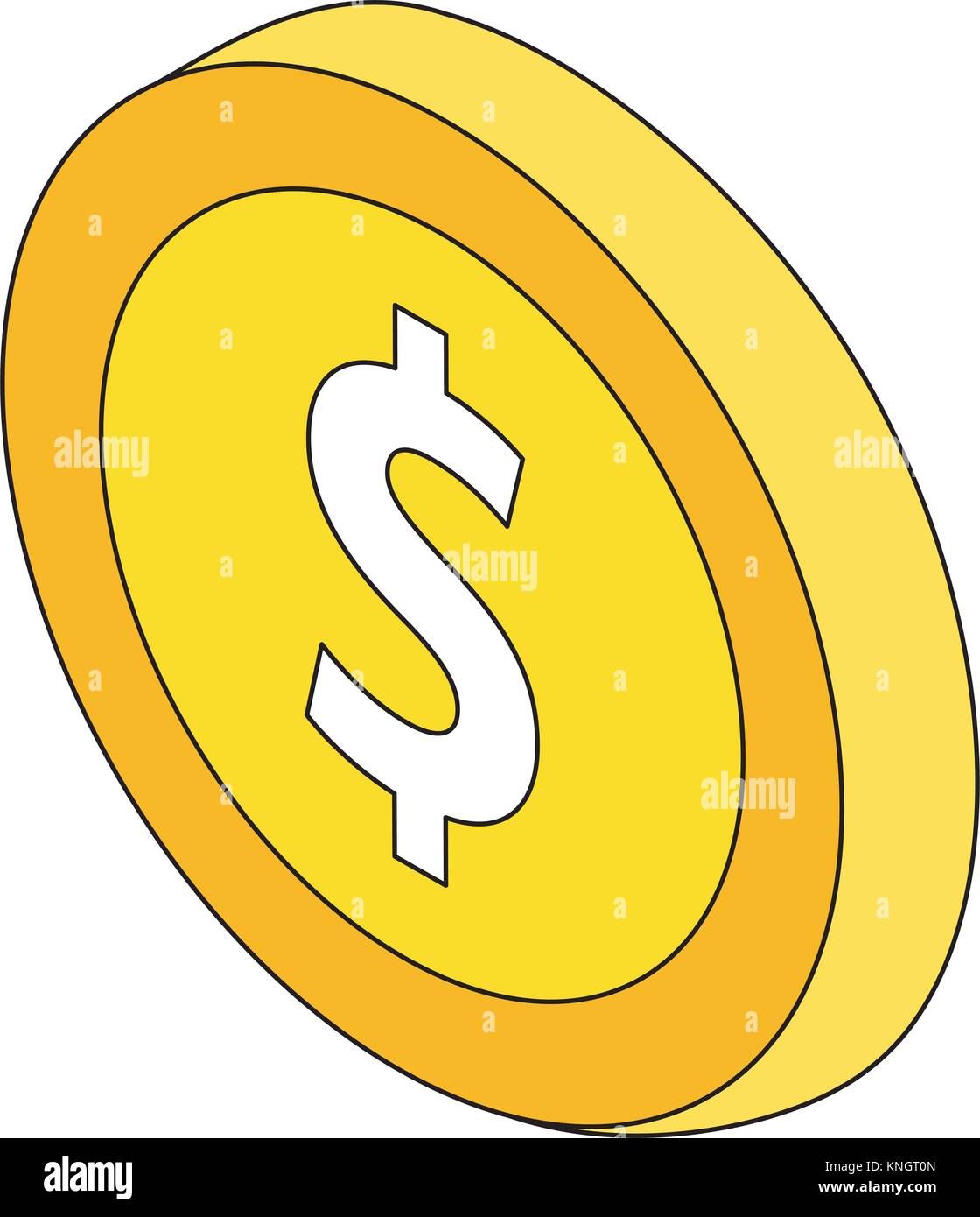 coin money icon symbol in flat isometric 3d Stock Vector Image & Art ...