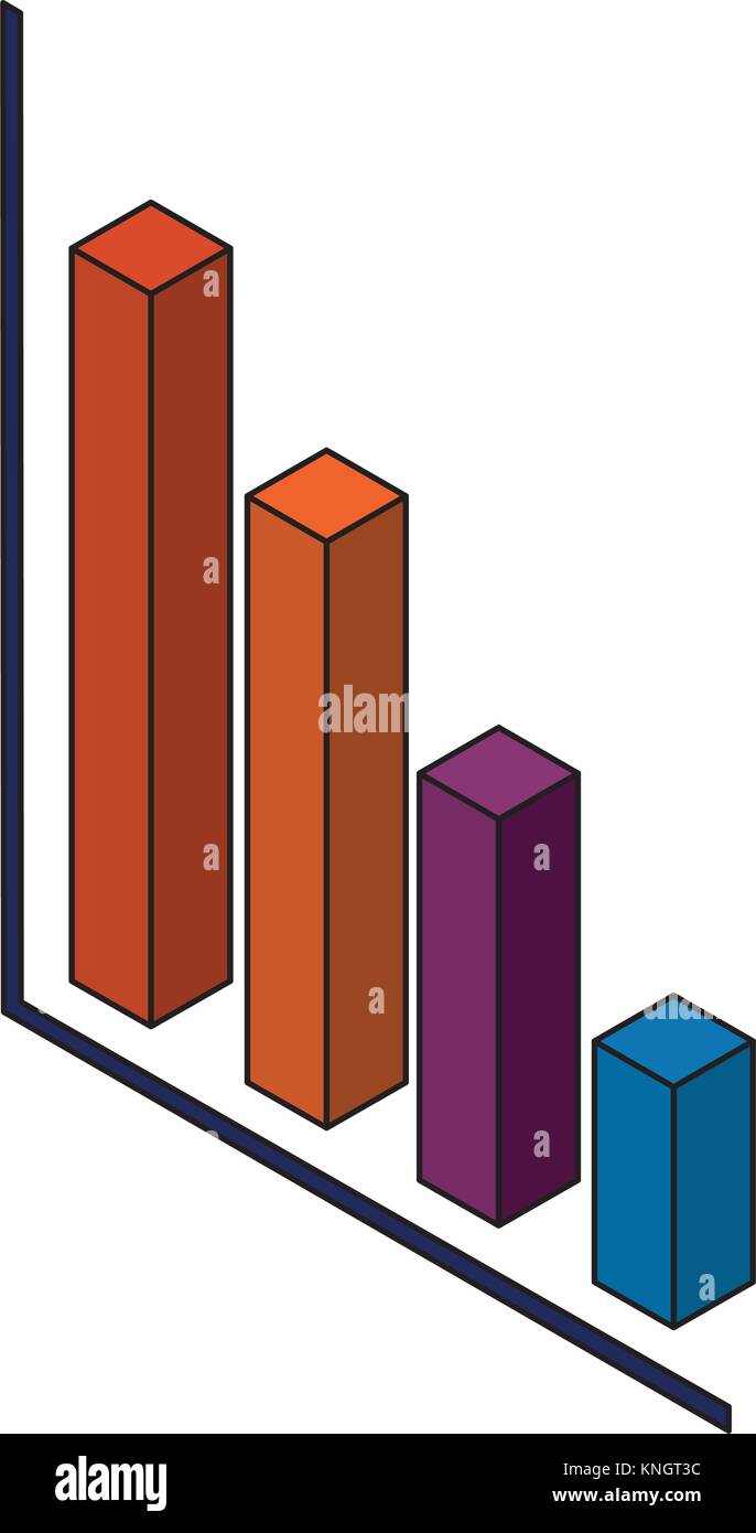 graph bar statistics financial isometric design Stock Vector Image ...