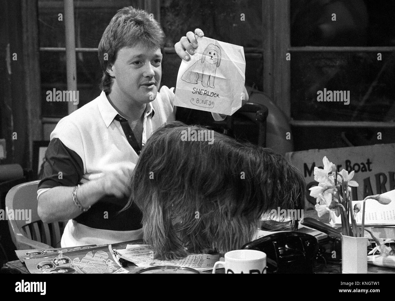 Keith Chegwin and dog 'Sherlock Bones' on Saturday Superstore TV series ...