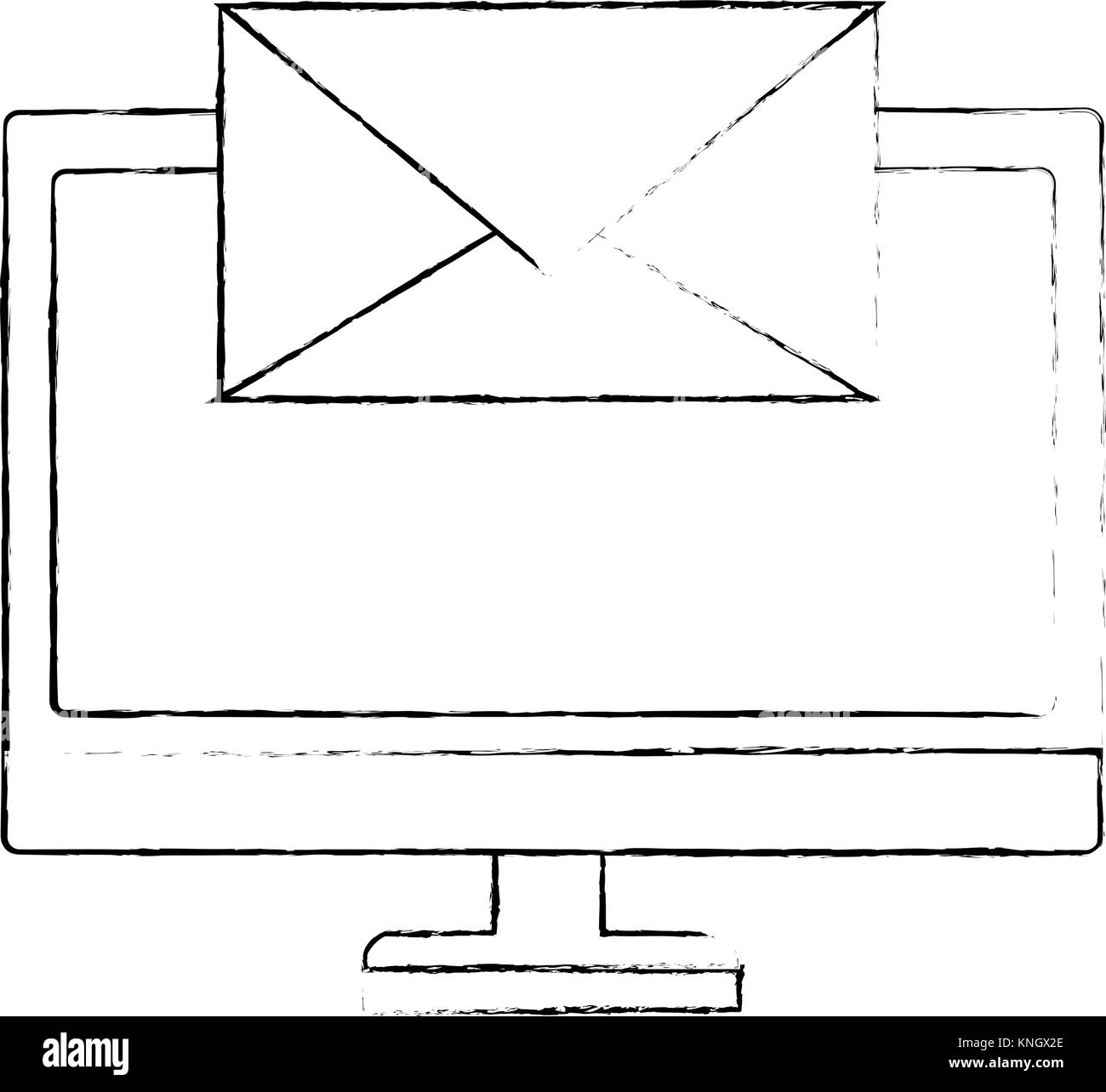 monitor computer with envelope Stock Vector Image & Art - Alamy