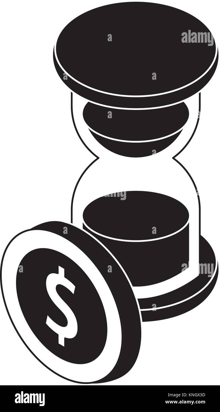 business hour glass time coin money isometric Stock Vector Image & Art ...