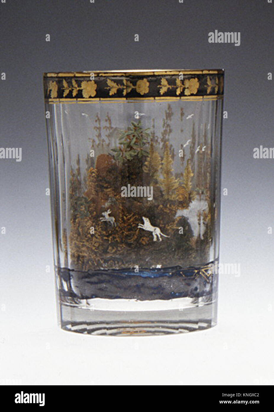 This scene depicts a dog chasing a rabbit in a landscape, with a dacha ...