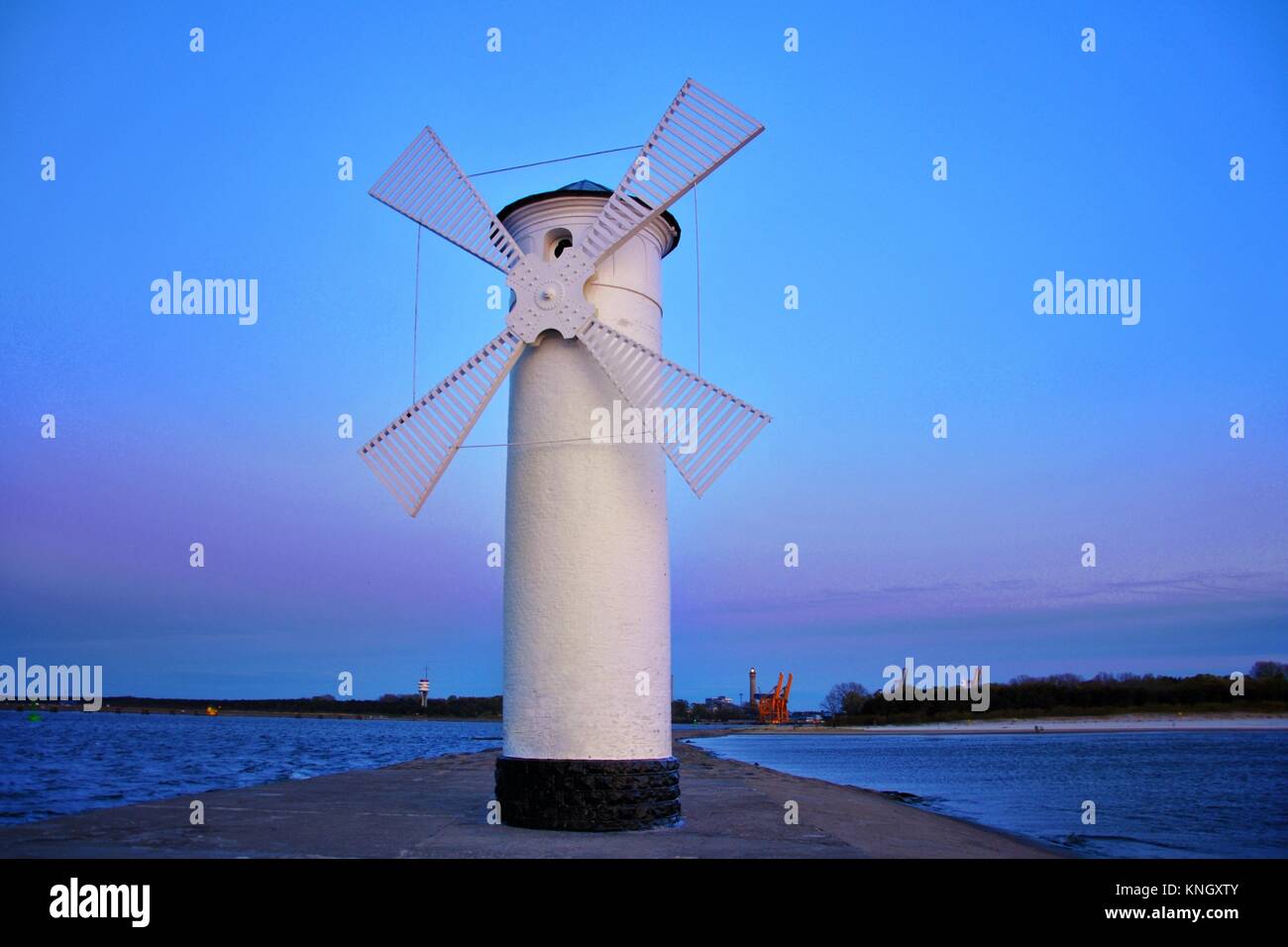 Stawa Mlyny - a beacon in the shape of a windmill in Swinoujscie, West ...