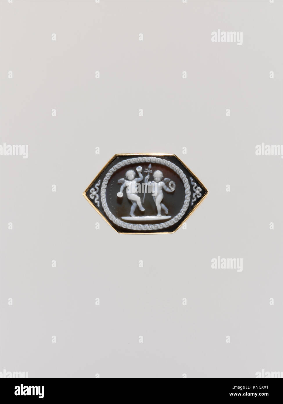 This depiction shows dancing amorini, accompanied by Bacchic symbols ...