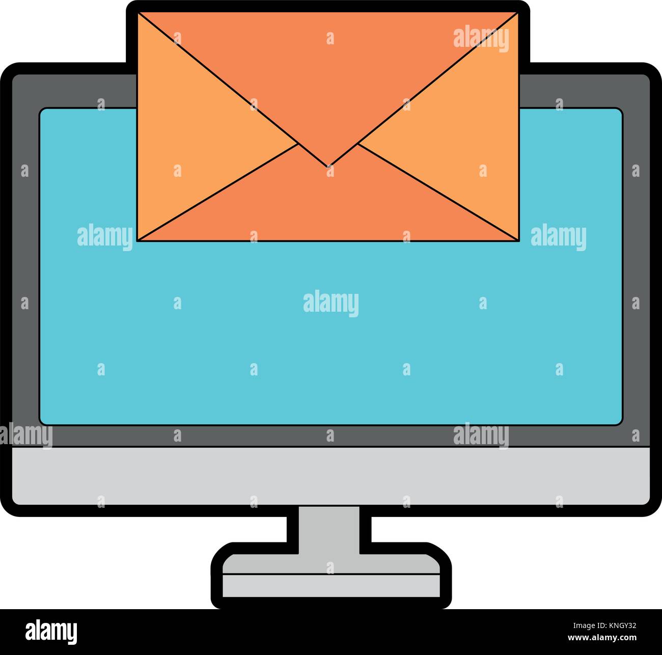 monitor computer with envelope Stock Vector Image & Art - Alamy