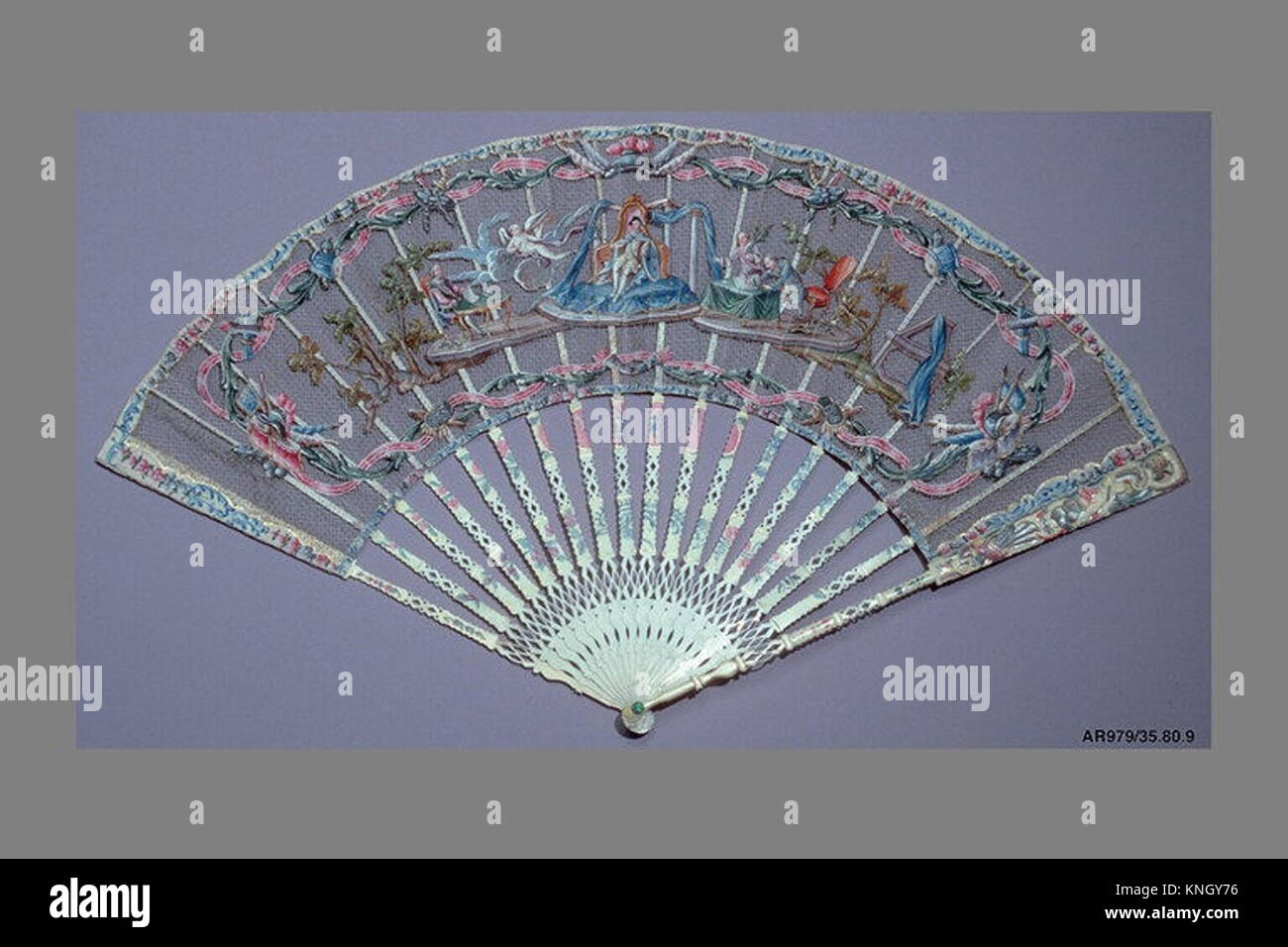 This fan is a delicate example of period craftsmanship, featuring ...