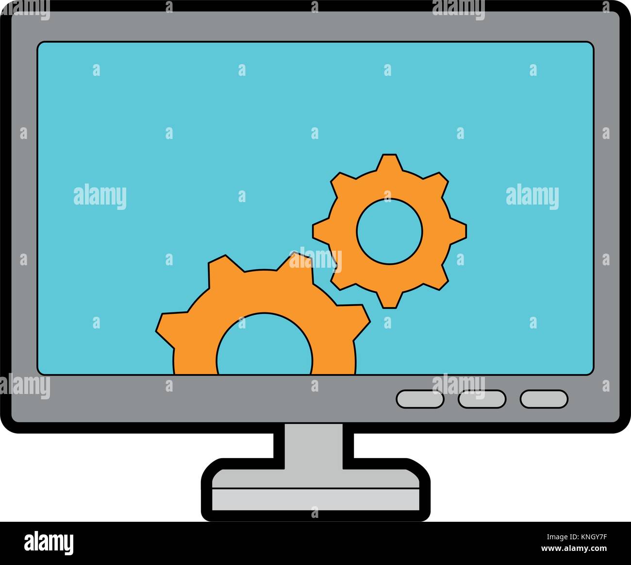 monitor computer with gears Stock Vector Image & Art - Alamy