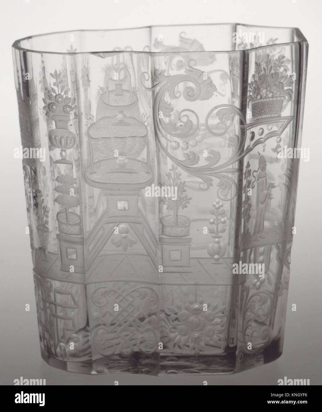 This beaker, made of glass, is a functional yet decorative piece from ...