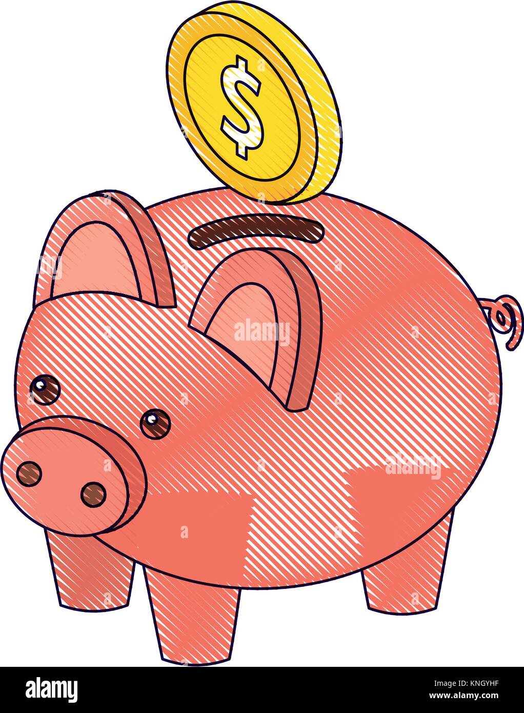 bank piggy with coin money cash isometric Stock Vector Image & Art - Alamy