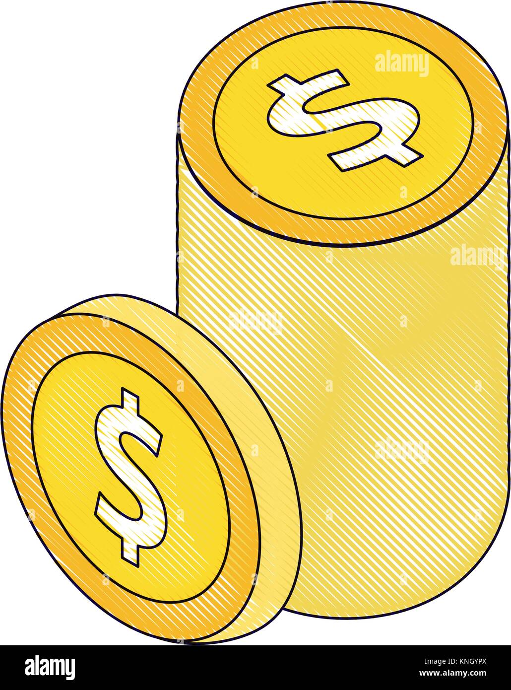 stack of dollar coins currency money isometric Stock Vector Image & Art ...