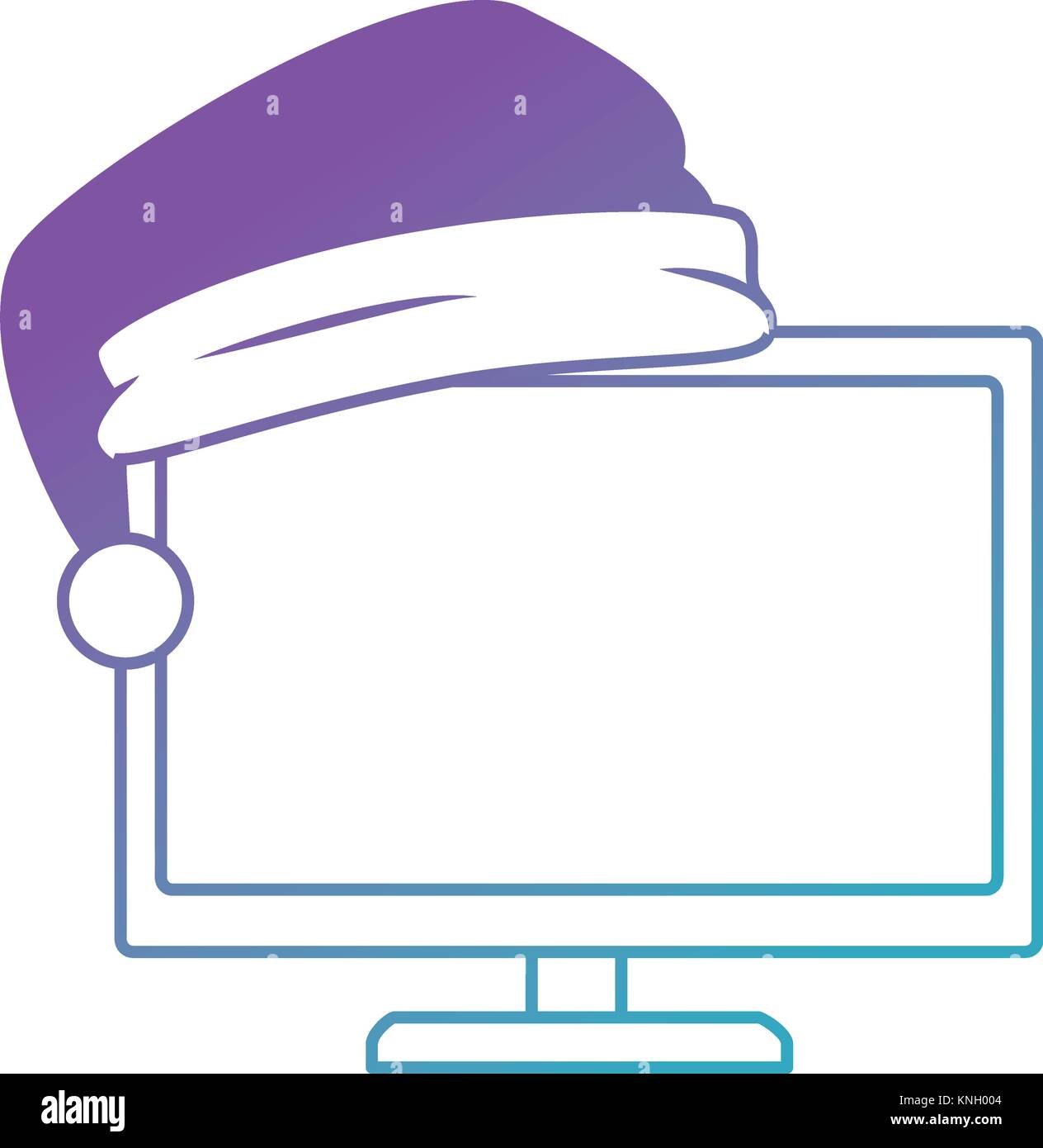monitor computer with christmas hat Stock Vector Image & Art - Alamy