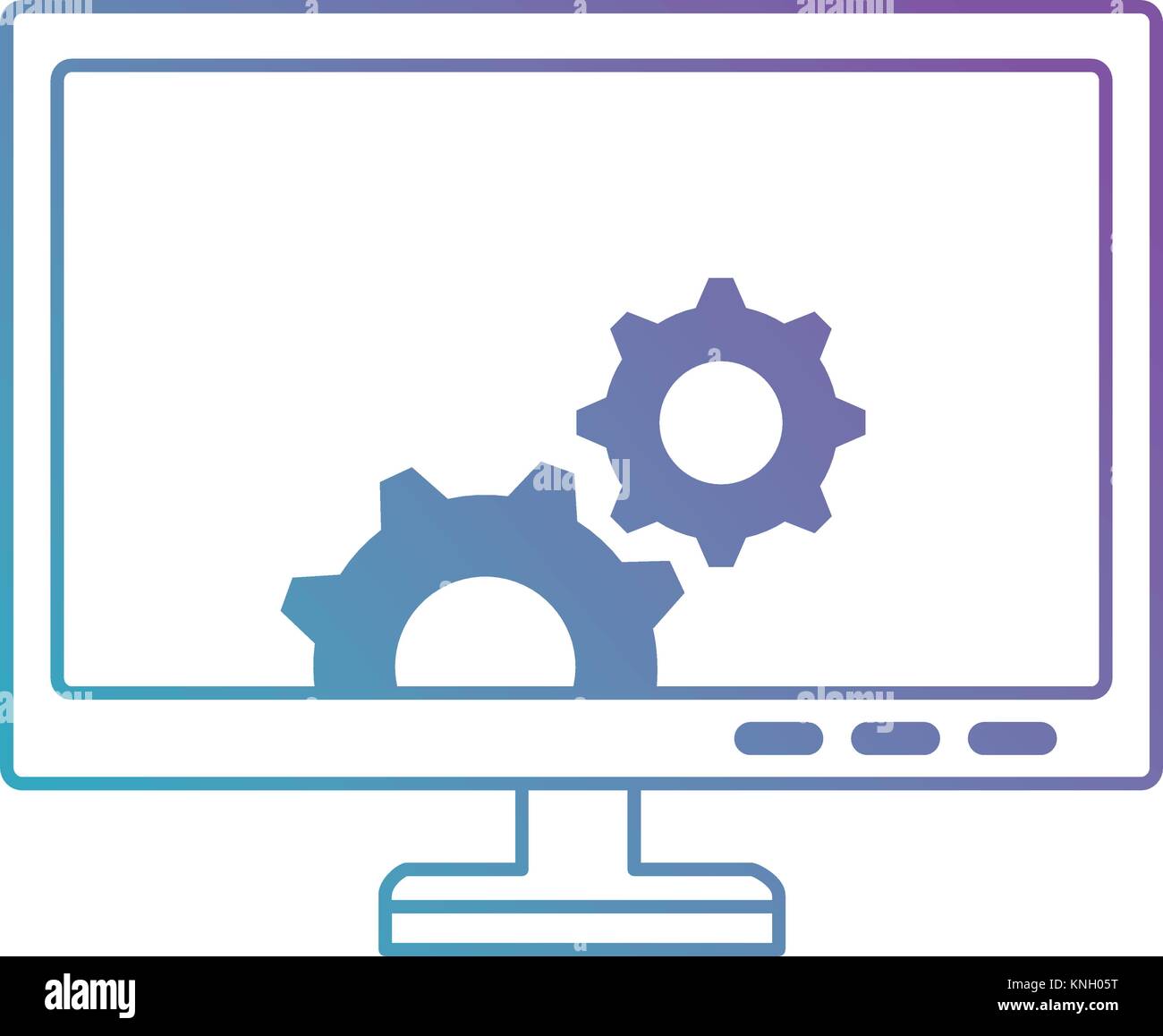 monitor computer with gears vector illustration design Stock Vector ...