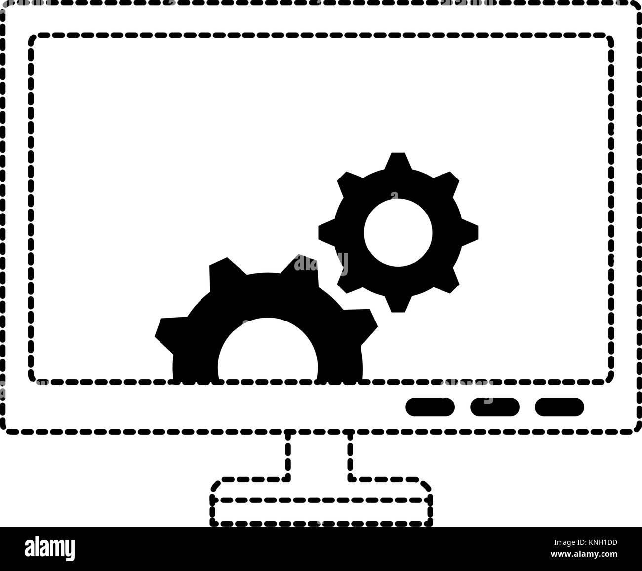 monitor computer with gears vector illustration design Stock Vector ...