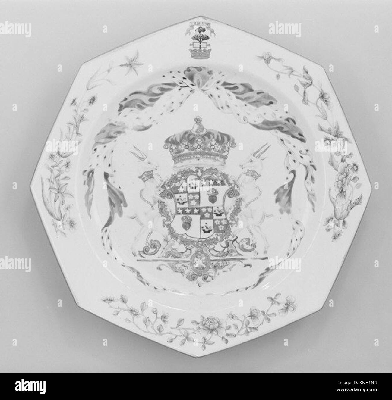 This dish, part of a larger service, showcases intricate design and ...