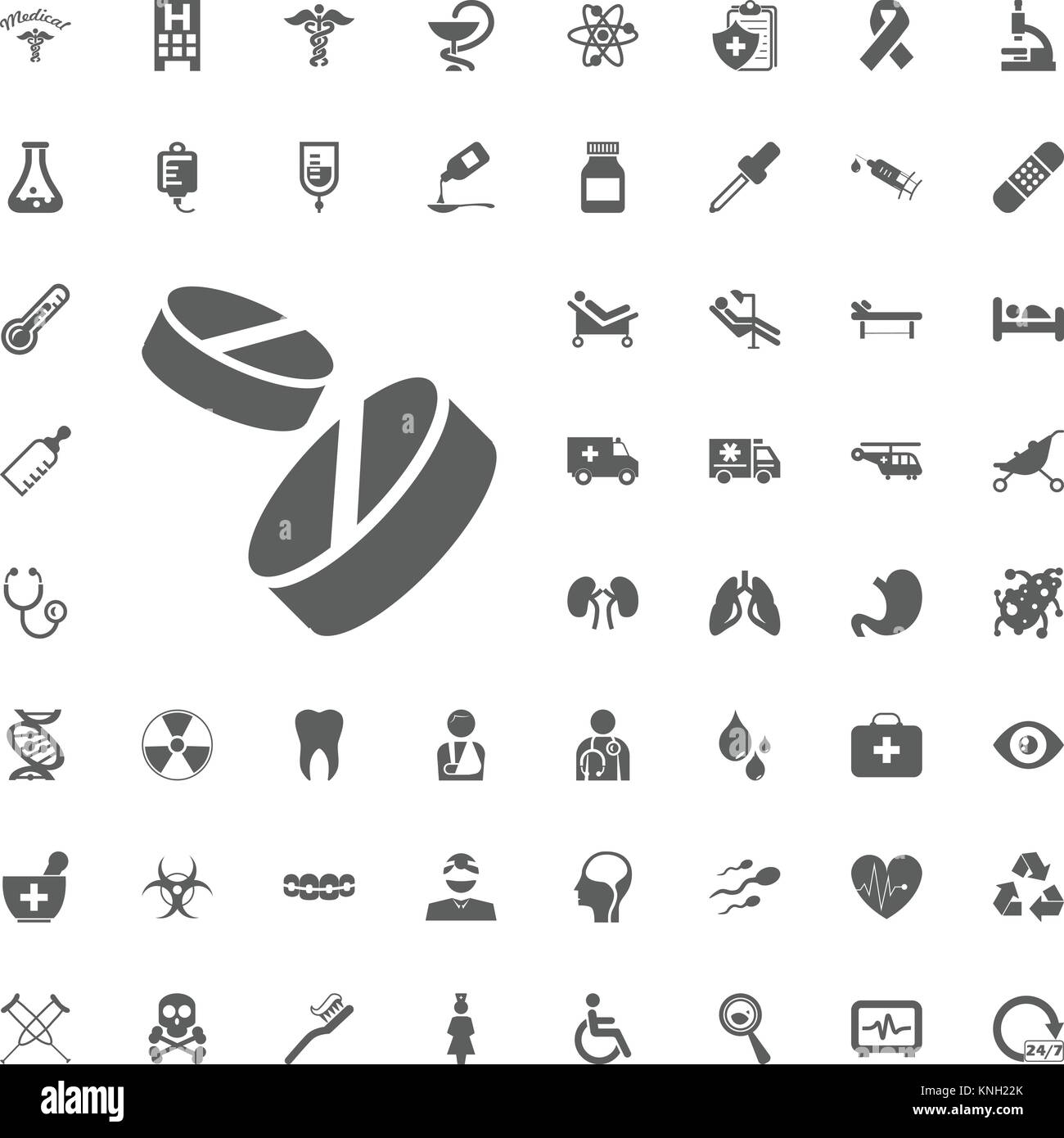 Tablets, pill icon. Medical and Hospital Icon vector Set Stock Vector ...