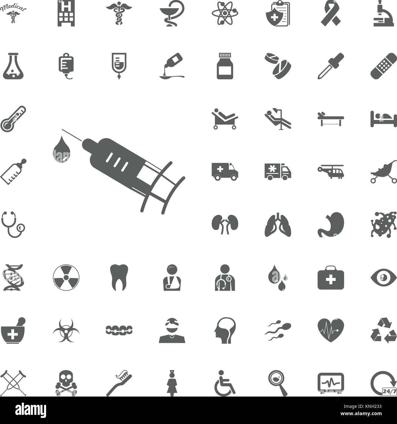 Injection icon. Medical and Hospital Icon vector Set Stock Vector Image ...