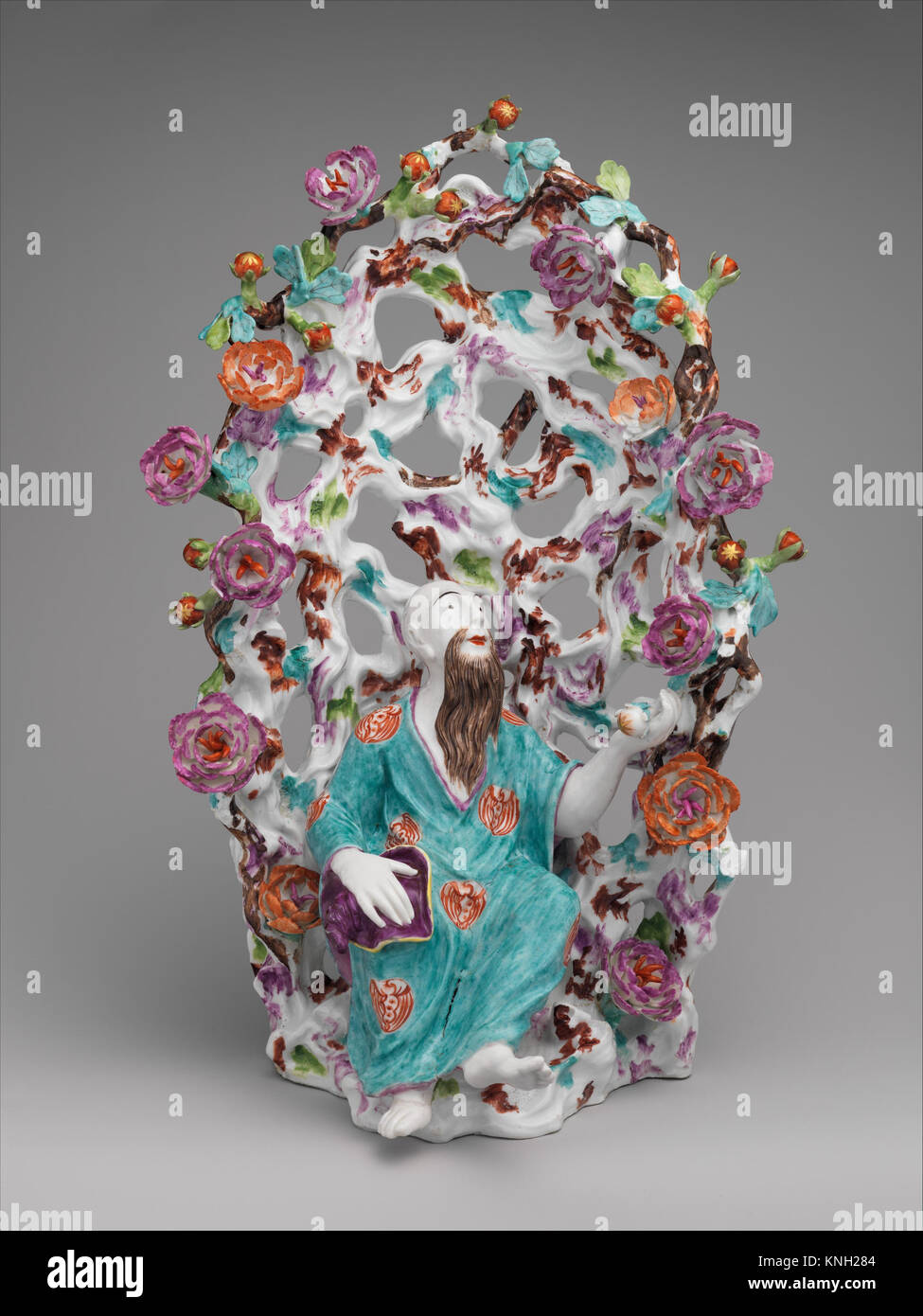 This Meissen porcelain figure by George Fritzsche, circa 1735, depicts ...