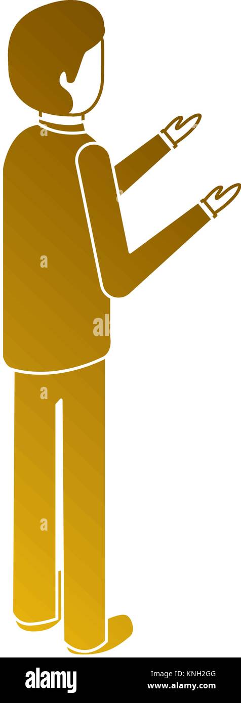 businessman stand back view character isometric Stock Vector Image ...