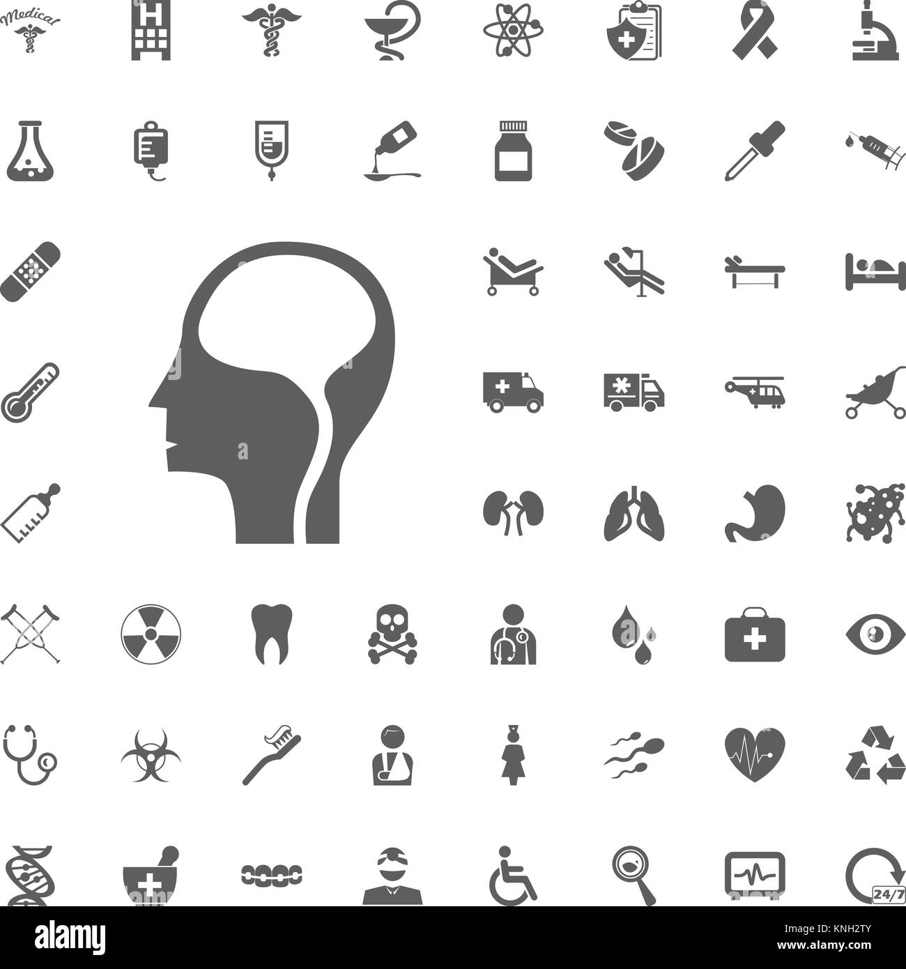 brain icon. Medical and Hospital Icon vector Set Stock Vector Image ...