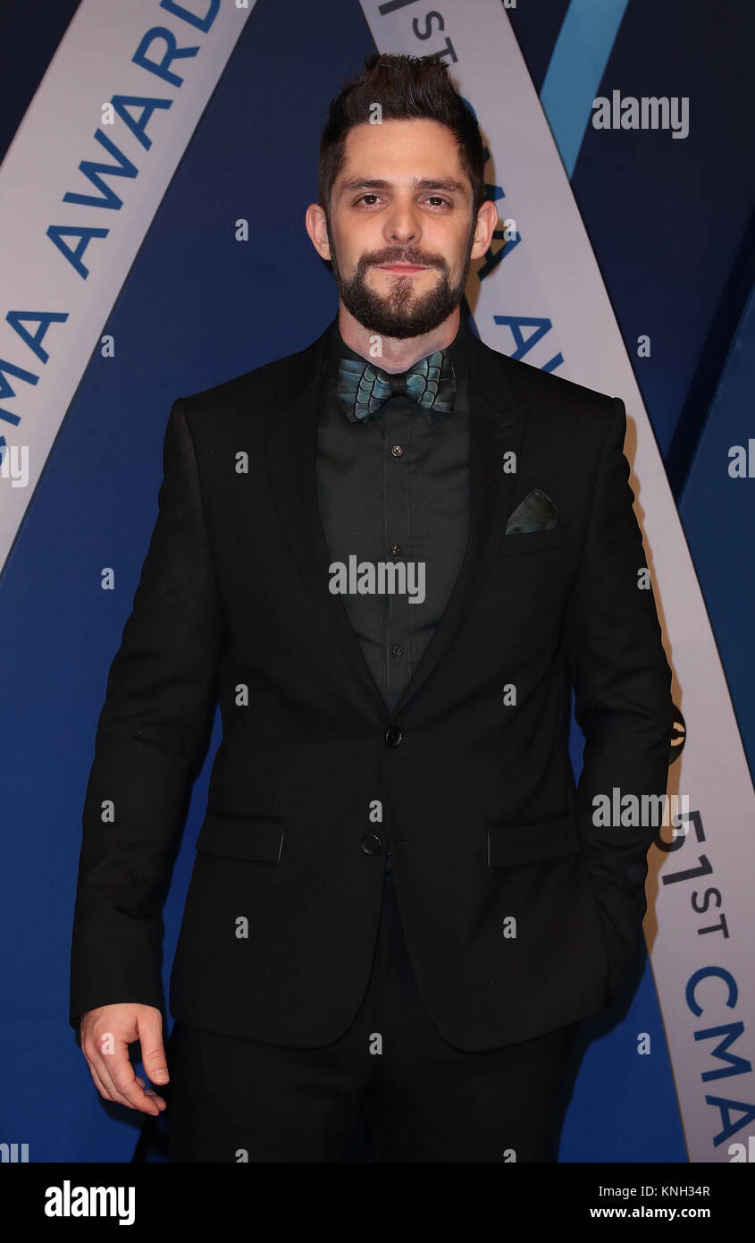 51st CMA Awards Arrivals at Music City Center Featuring: Thomas Rhett ...