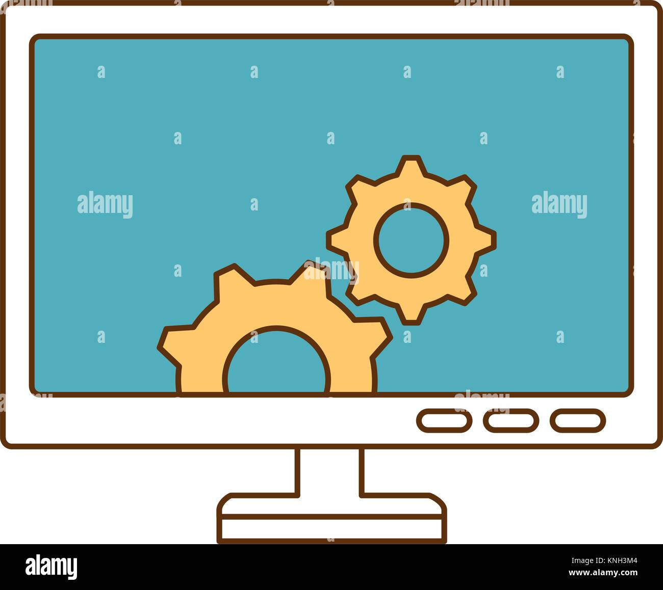 monitor computer with gears vector illustration design Stock Vector ...